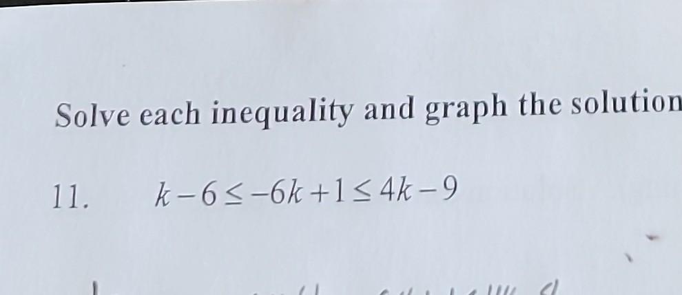Solved Solve each inequality and graph the solution 11. | Chegg.com