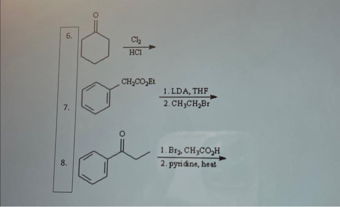 Solved 6. 7. 8. 1. Br2,CH3CO2H | Chegg.com