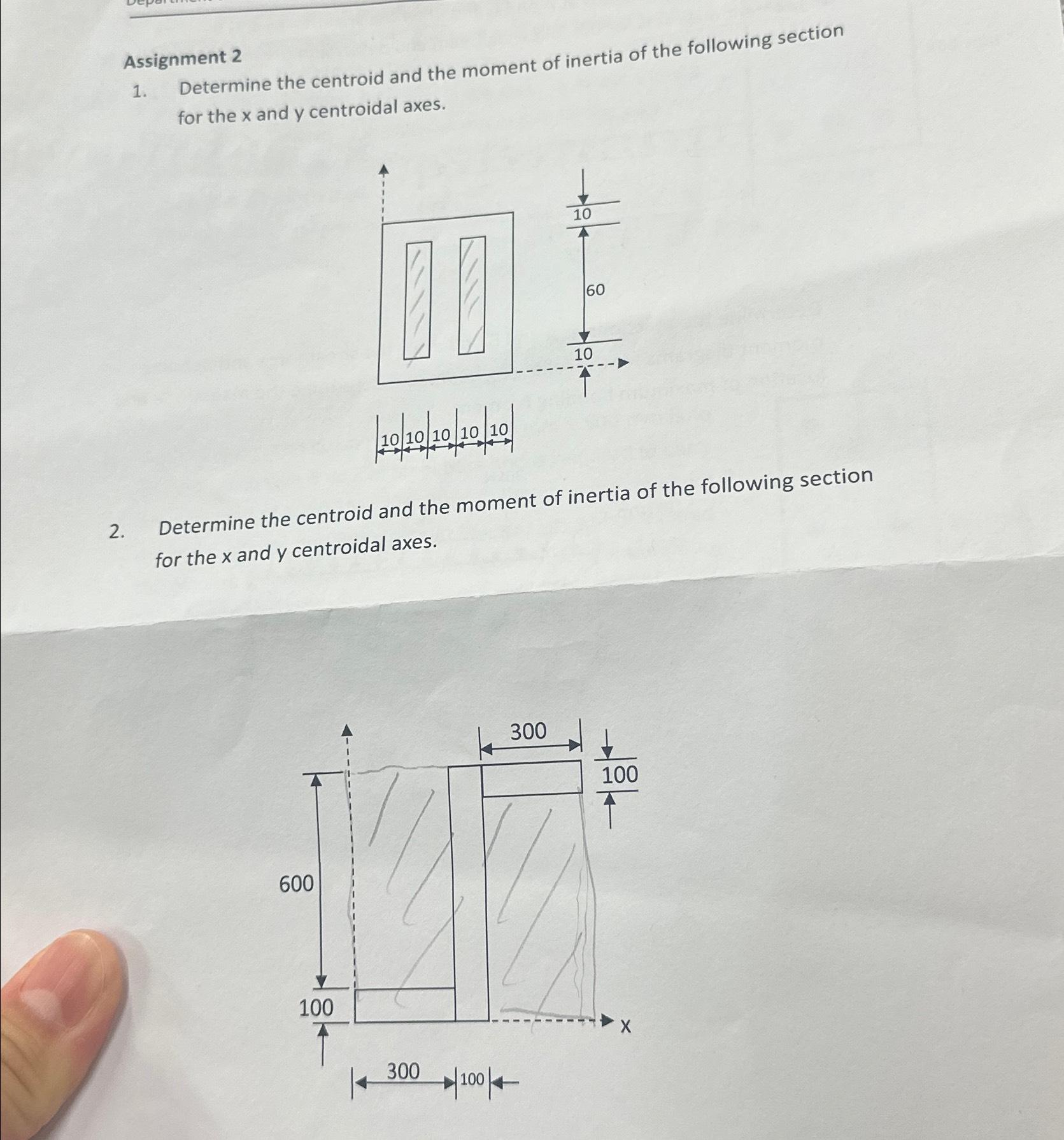 Solved Assignment 2Determine the centroid and the moment of | Chegg.com