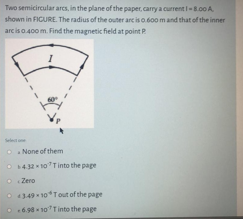 Solved Two semicircular arcs, in the plane of the paper, | Chegg.com