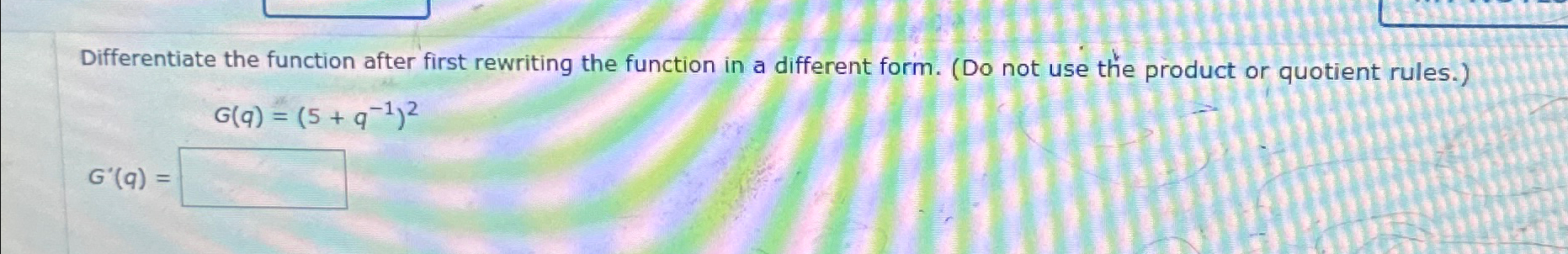 Solved Differentiate the function after first rewriting the | Chegg.com