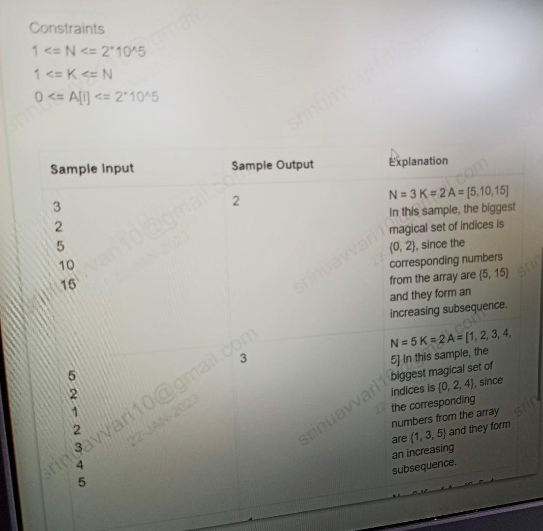 Solved We call a subset of indices from the array A (any | Chegg.com