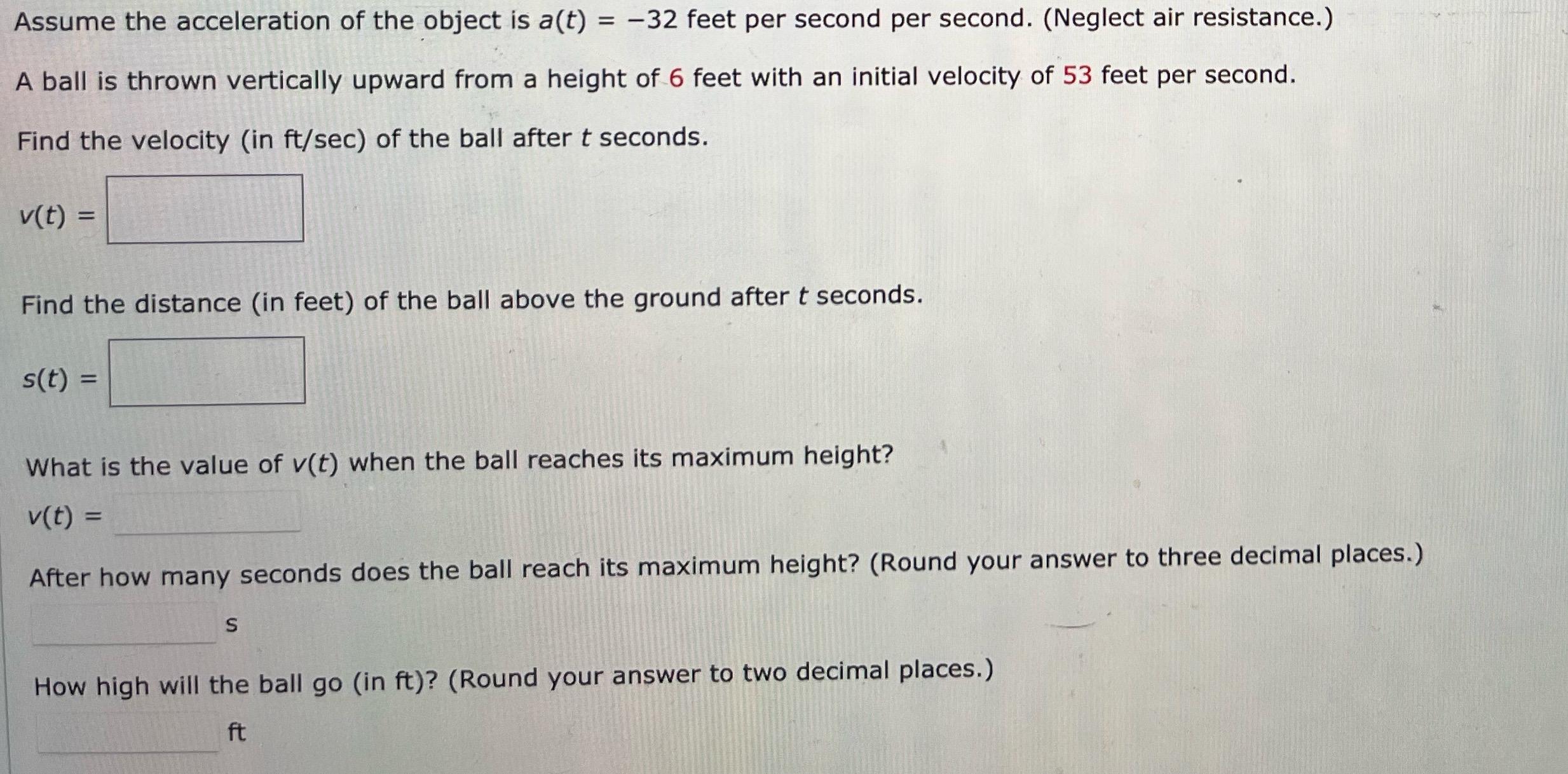 Solved Assume The Acceleration Of The Object Is A T 32