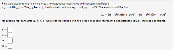 Solved Find the solution to the following linear, | Chegg.com