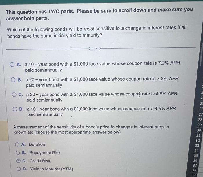 This question has TWO parts. Please be sure to scroll | Chegg.com