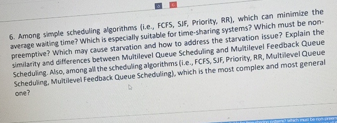 Solved Among simple scheduling algorithms (i.e., ﻿FCFS, | Chegg.com