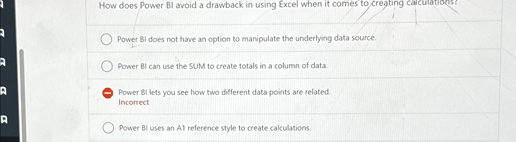 Solved How does Power BI avoid a drawback in using Excel | Chegg.com