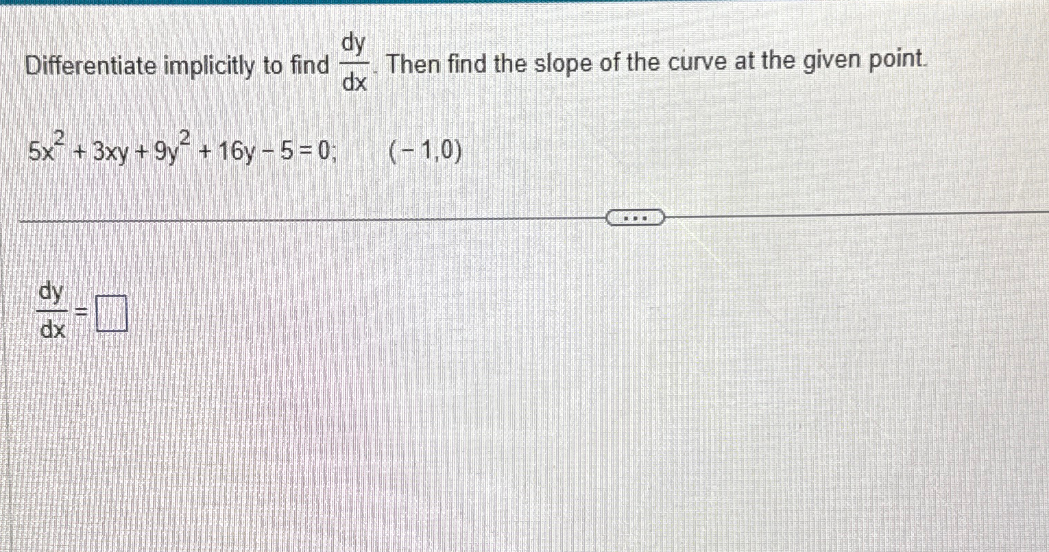 Solved Differentiate implicitly to find dydx. ﻿Then find the | Chegg.com