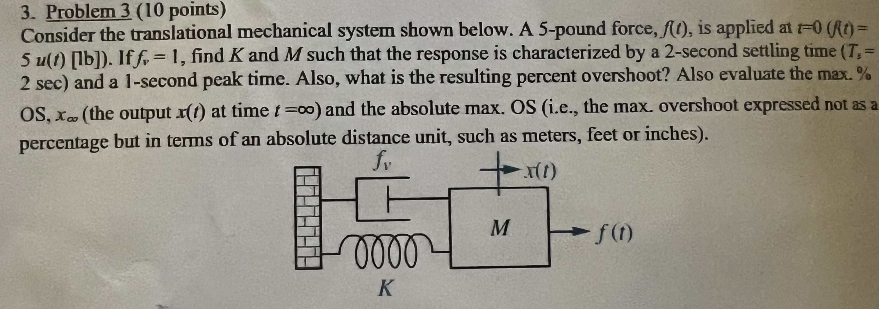 Solved Problem 3 ( 10 ﻿points)Consider the translational | Chegg.com