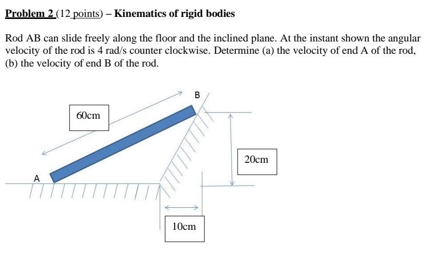 Solved UnidentifiedProblem 2 (12 ﻿points) - ﻿Kinematics of | Chegg.com
