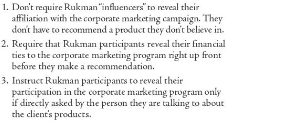 Solved Don't require Rukman "influencers" to reveal their | Chegg.com