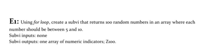 Ei: Using for loop, create a subvi that returns 100 | Chegg.com