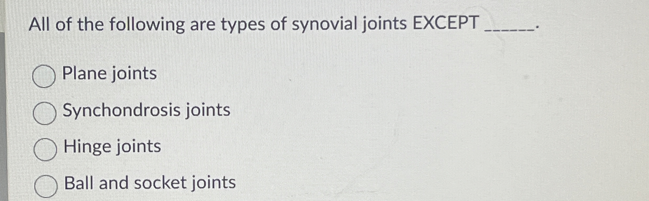Solved All of the following are types of synovial joints | Chegg.com