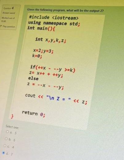 Solved \#include 〈iostream〉 using nanespace std; int main() | Chegg.com