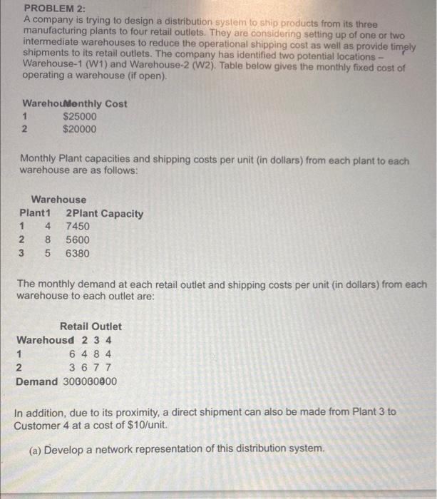 Solved PROBLEM 2: A company is trying to design a | Chegg.com