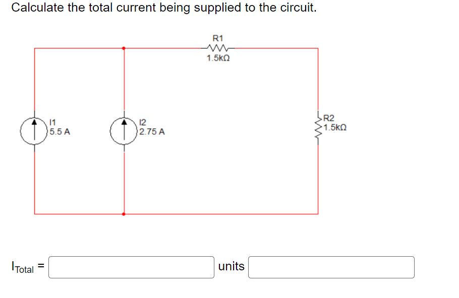 Solved Calculate the total current being supplied to the | Chegg.com