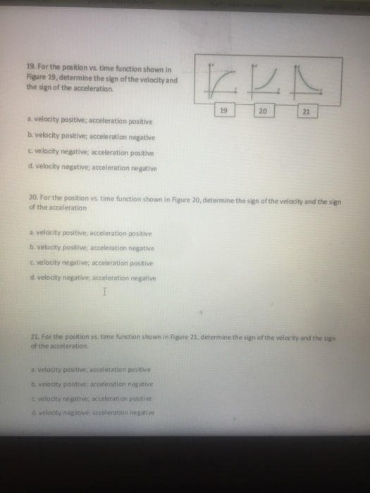 Solved 19. For the position vs. time function shown in | Chegg.com