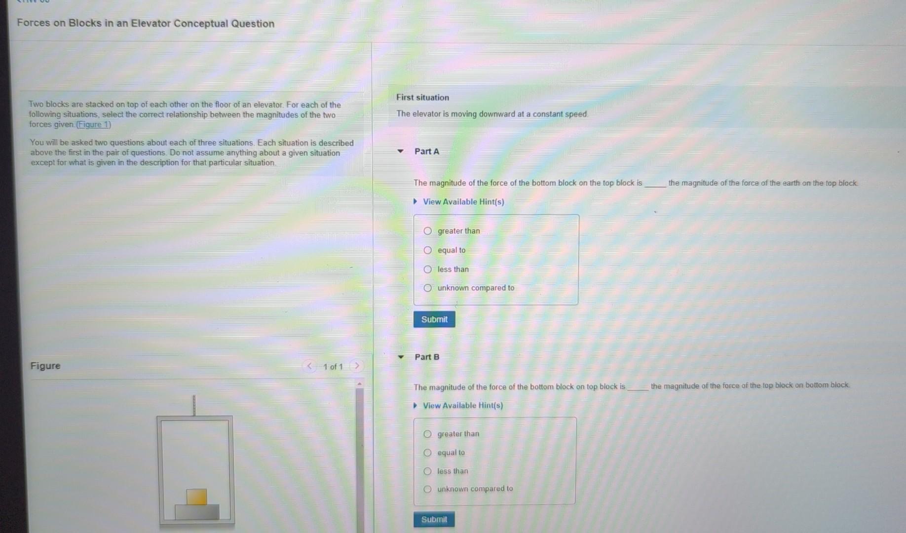 Solved Forces on Blocks in an Elevator Conceptual Question | Chegg.com