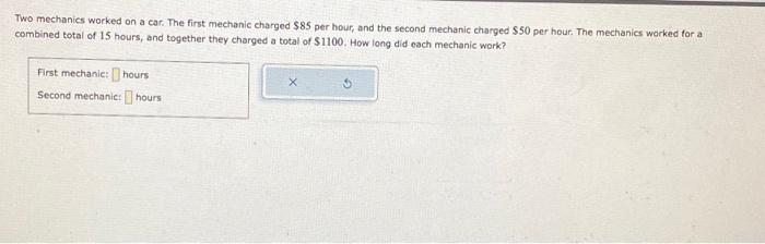 Solved Two mechanics worked on a car. The first mechanic | Chegg.com