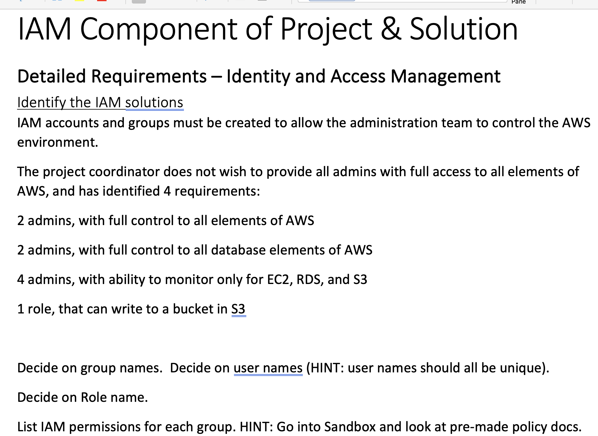 Solved IAM Component of Project & SolutionDetailed | Chegg.com