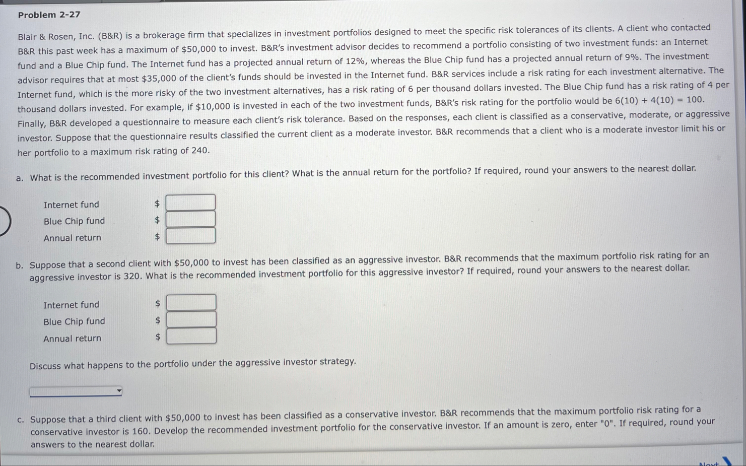 Solved Problem 2-27Blair & Rosen, Inc. (B&R) ﻿is a brokerage | Chegg.com