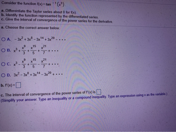 Solved Consider the function f(x) = tan -1(x) a. | Chegg.com