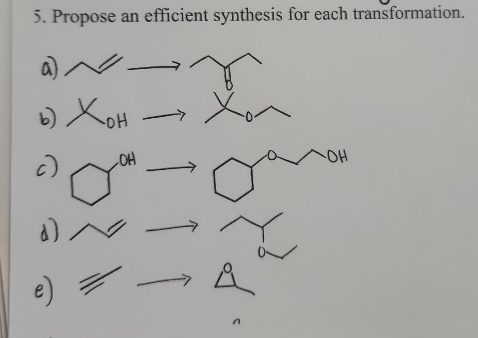 Solved 5. Propose an efficient synthesis for each | Chegg.com