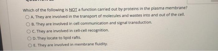 Solved Which of the following is NOT a function carried out | Chegg.com