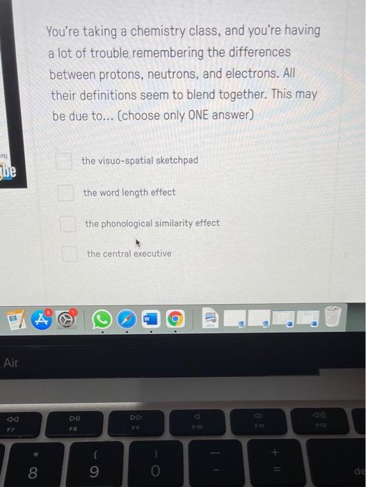 Solved You're taking a chemistry class, and you're having a | Chegg.com