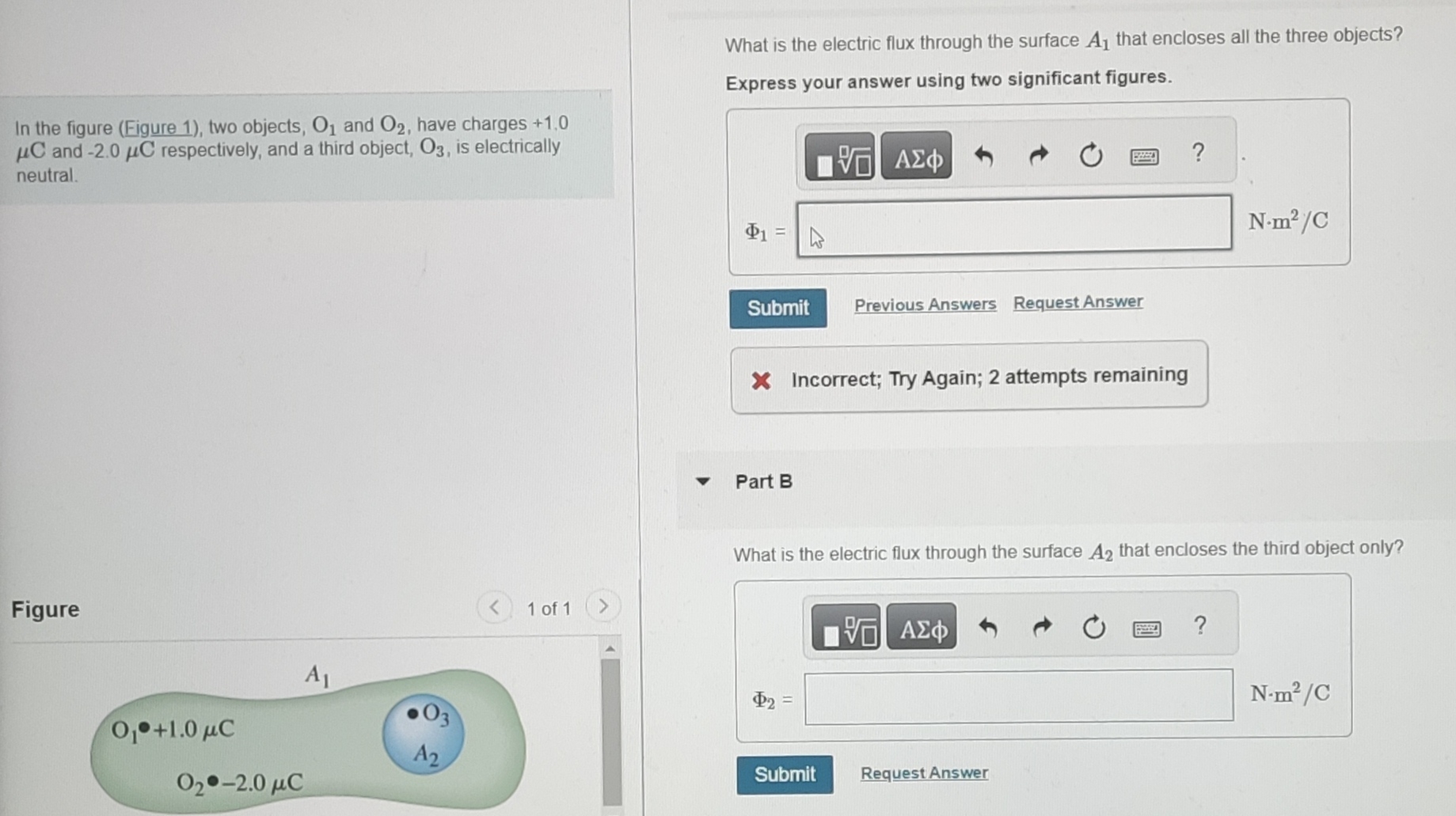 Solved What is the electric flux through the surface A1 | Chegg.com