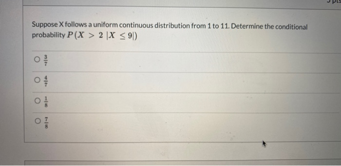Solved Suppose X follows a uniform continuous distribution | Chegg.com