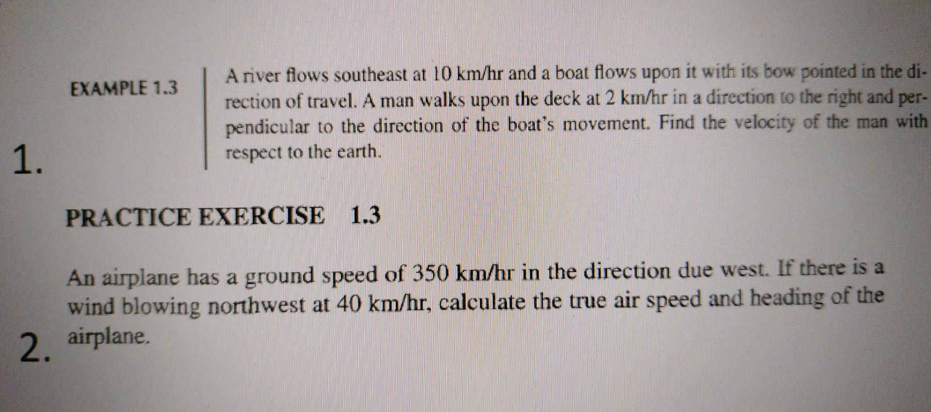 Solved \begin{tabular}{l|l} EXAMPLE 1.3 & A river flows | Chegg.com