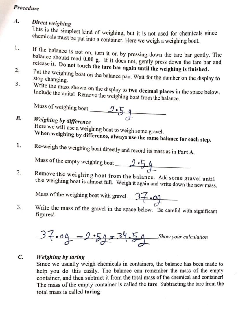 Solved PRACTICAL 3: MEASUREMENTS: MASS, VOLUME AND DENSITY | Chegg.com
