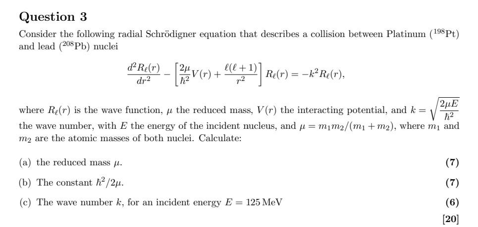 Solved Consider the following radial Schrödigner equation | Chegg.com