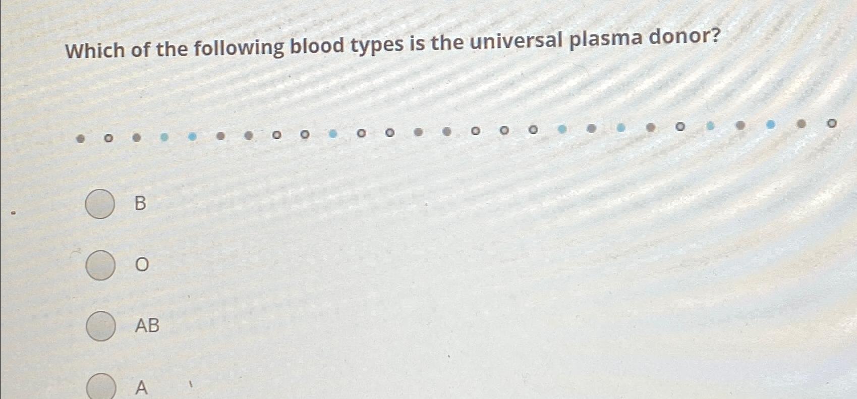Solved Which of the following blood types is the universal | Chegg.com