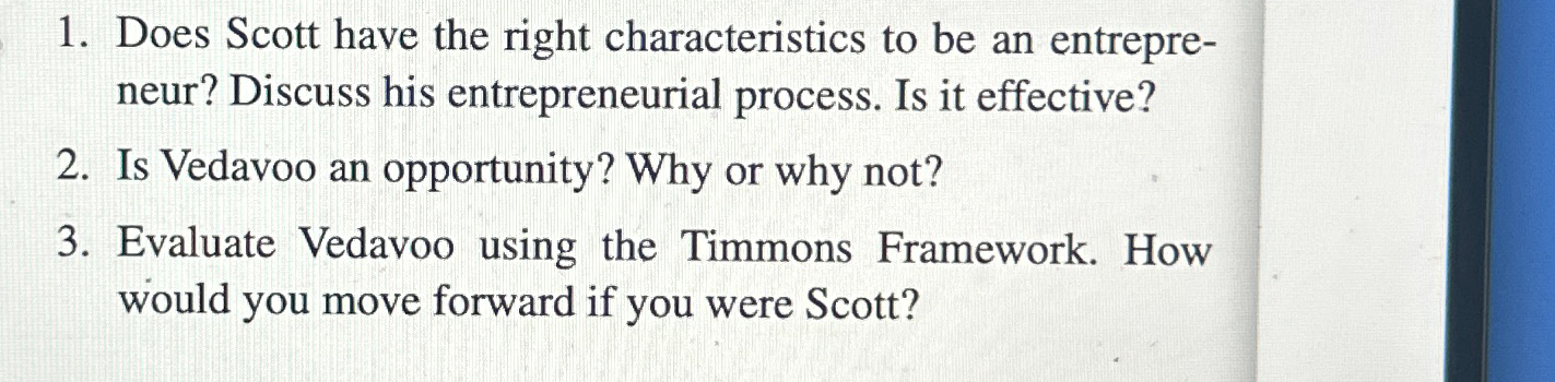 Solved Does Scott have the right characteristics to be an | Chegg.com