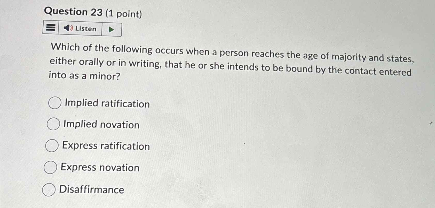 Solved Question 23 (1 ﻿point)ListenWhich of the following | Chegg.com