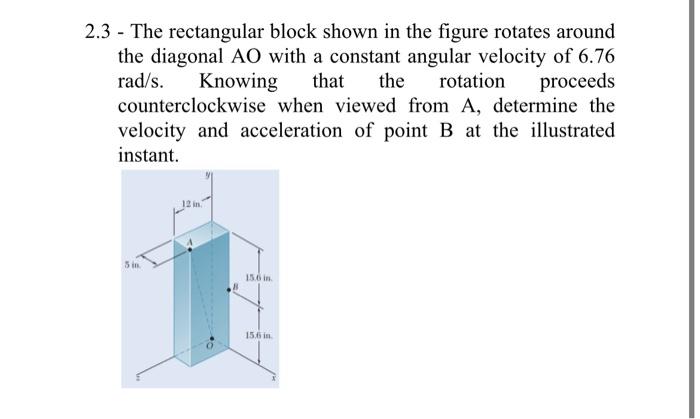 Solved 2.3 - The rectangular block shown in the figure | Chegg.com