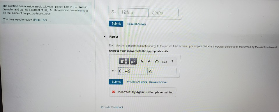 Solved The electron beam inside an old television picture | Chegg.com