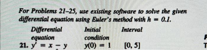 Solved For Problems 21-25, use existing software to solve | Chegg.com