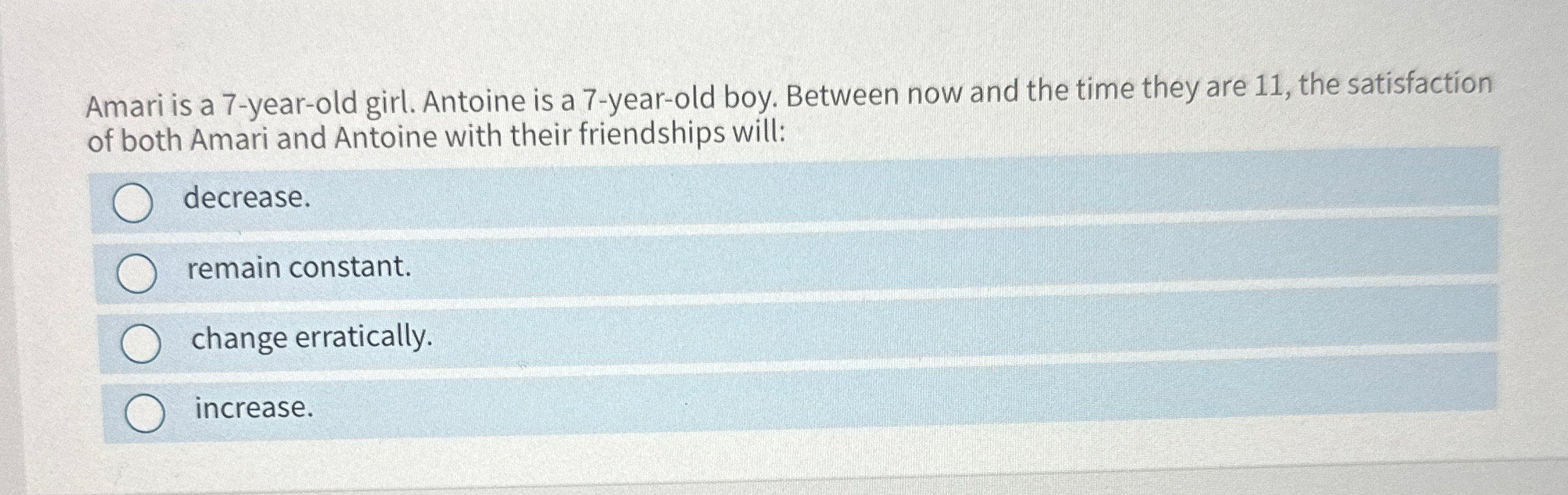 Solved Amari is a 7 -year-old girl. Antoine is a 7 -year-old | Chegg.com