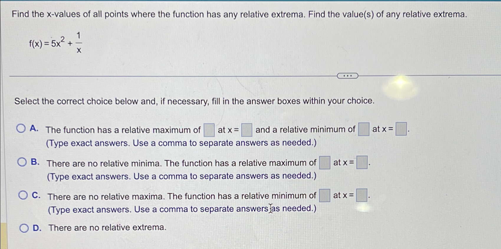 Solved Find the x-values of all points where the function | Chegg.com