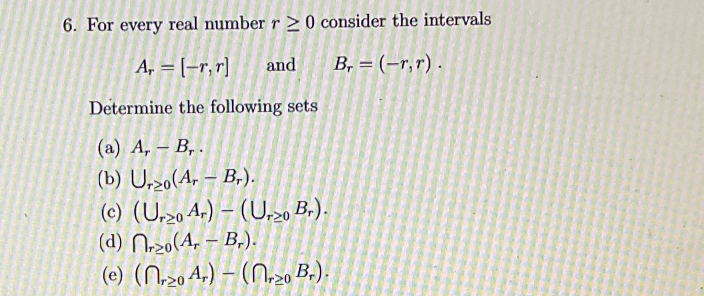 Solved For every real number r≥0 ﻿consider the | Chegg.com