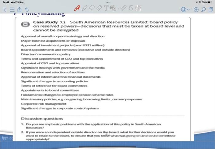 Solved Case study 7.2 South American Resources Limited: | Chegg.com