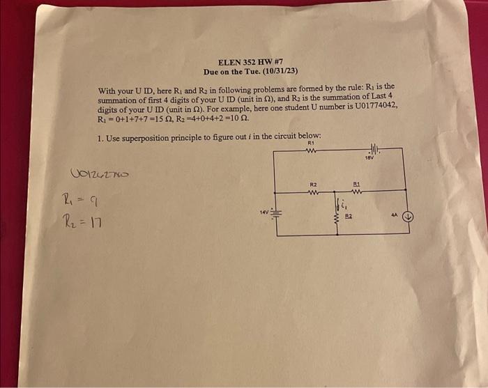Solved With your UID, here R1 and R2 in following problems | Chegg.com