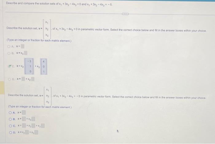 Solved Describe and compare the solution sets of | Chegg.com