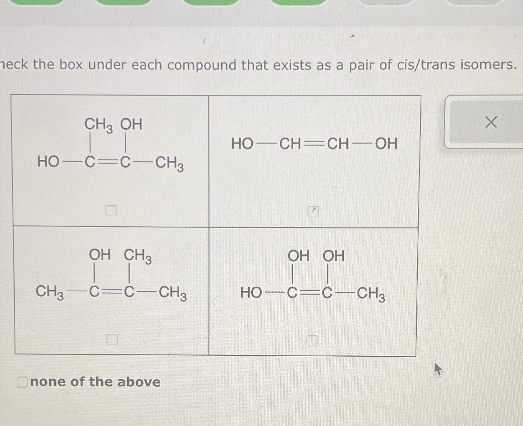 Solved neck the box under each compound that exists as a | Chegg.com