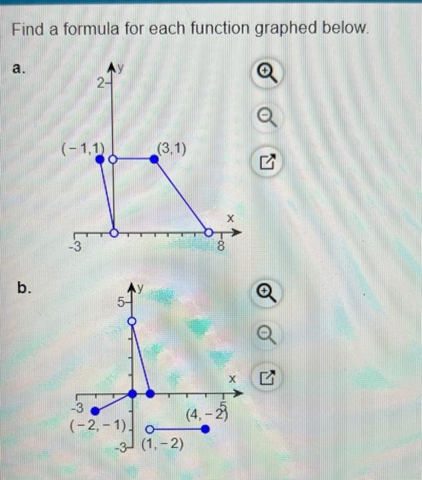 Solved Find a formula for each function graphed below. a. 2- | Chegg.com