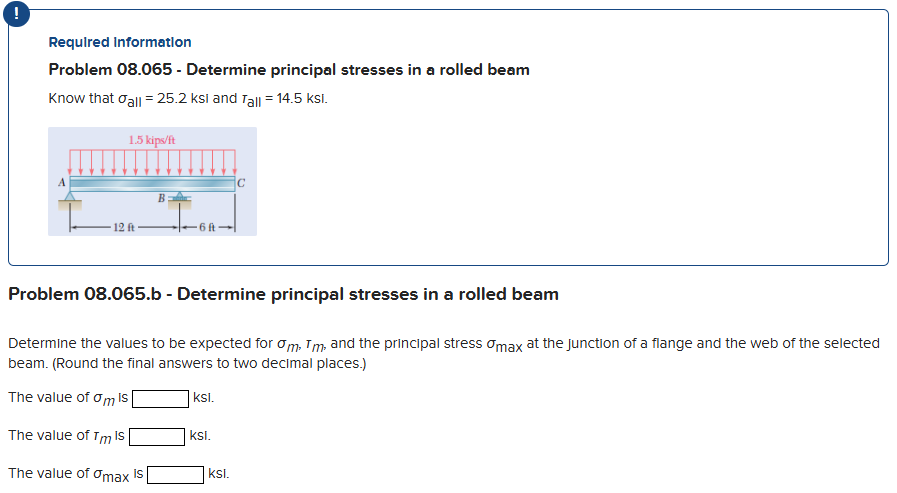 Solved !Required InformationProblem 08.065 - ﻿Determine | Chegg.com