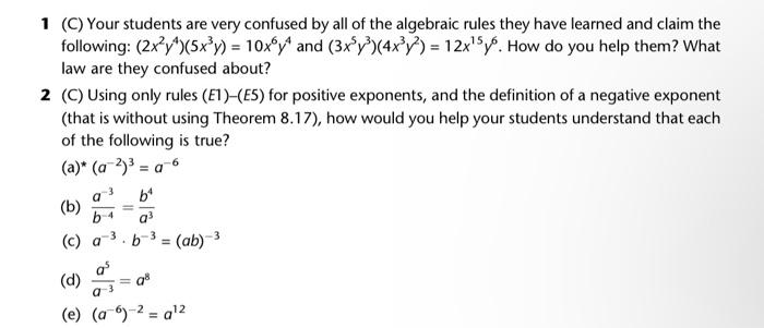 1 (C) Your students are very confused by all of the | Chegg.com